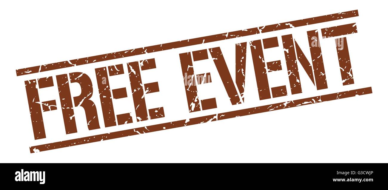 free event brown grunge square vintage rubber stamp Stock Vector Image ...