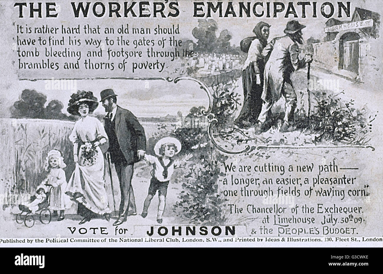 Election propaganda postcard for the Liberal Party Stock Photo - Alamy