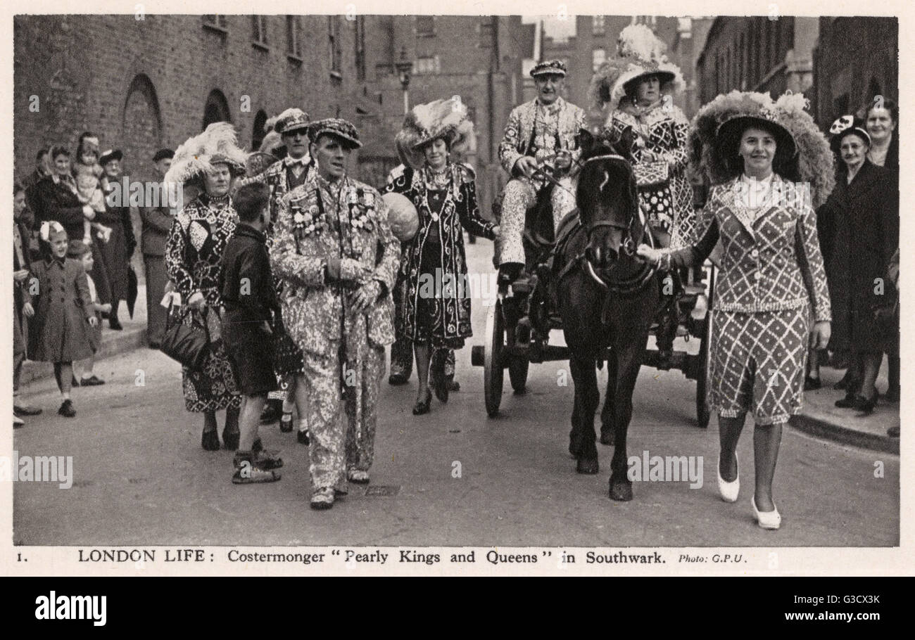 London Life: Costermonger Pearly Kings and Queens, Southwark Stock ...