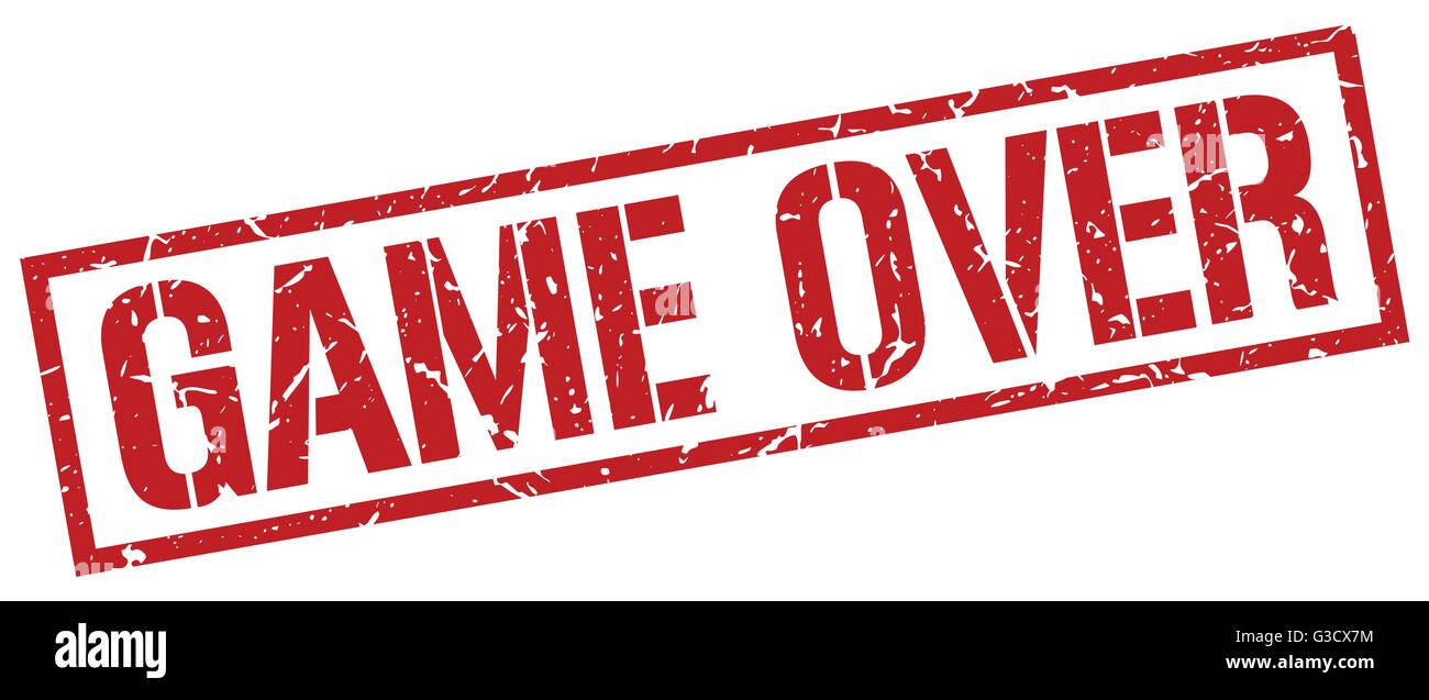 game over red grunge square vintage rubber stamp Stock Vector Image ...