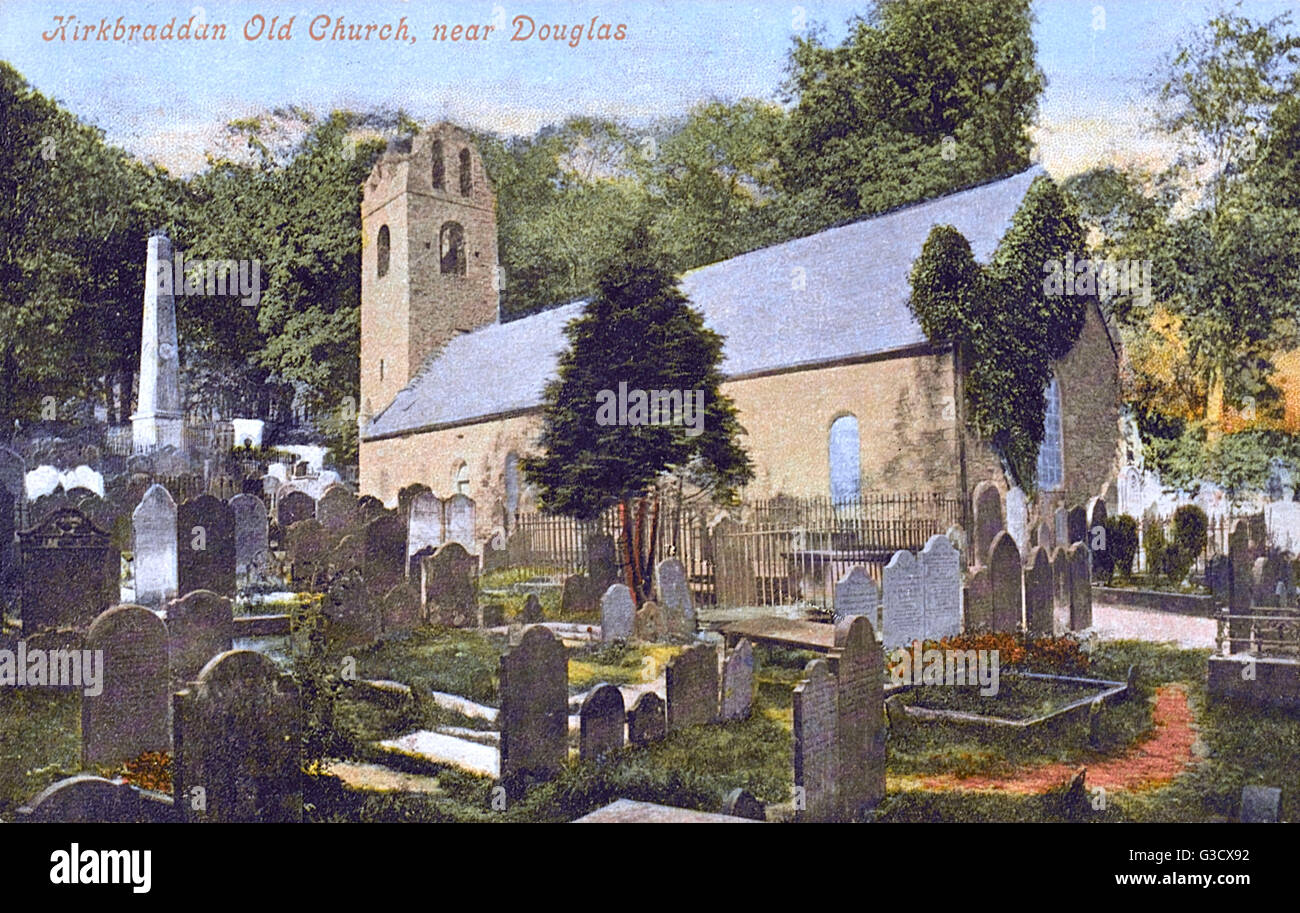 Old Kirk Braddan at Braddan, Douglas, Isle of Man. Date: circa 1902 ... Old Kirk Braddan at Braddan, Douglas, Isle of Man. Date: circa 1902 ...