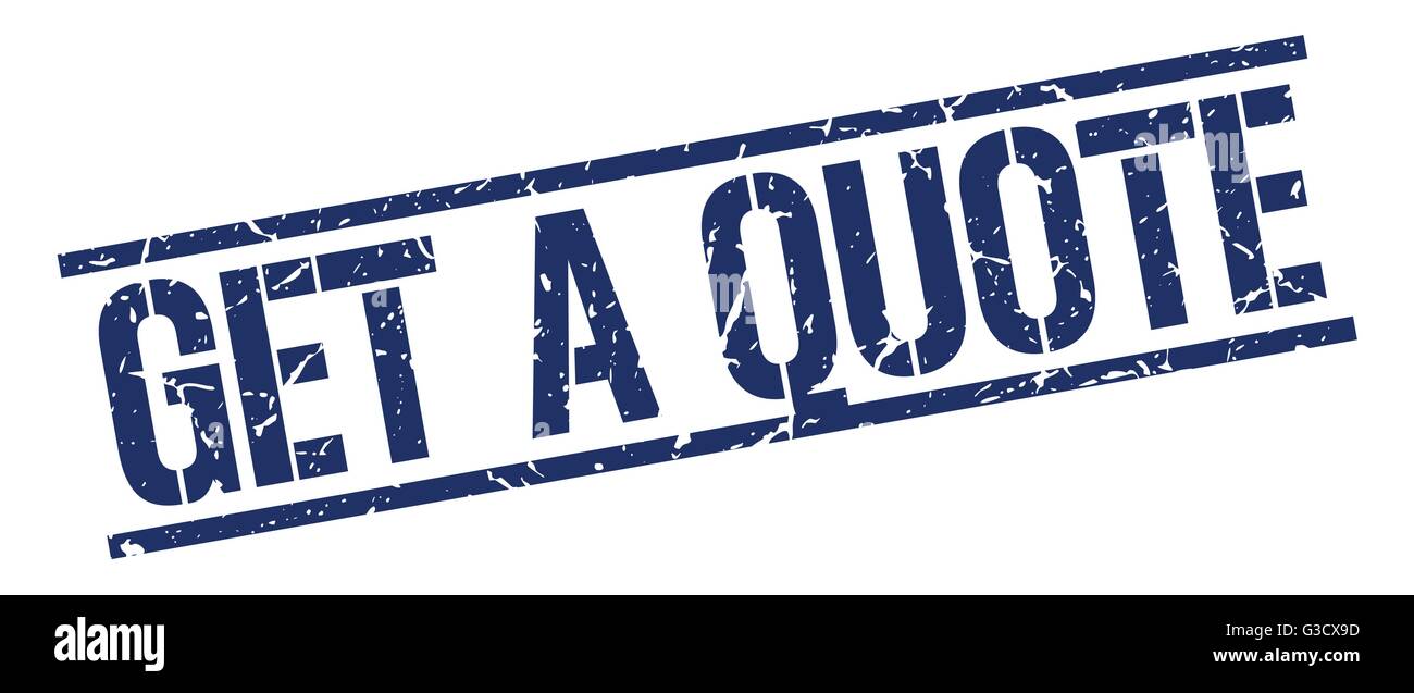 get a quote blue grunge square vintage rubber stamp Stock Vector Image ...