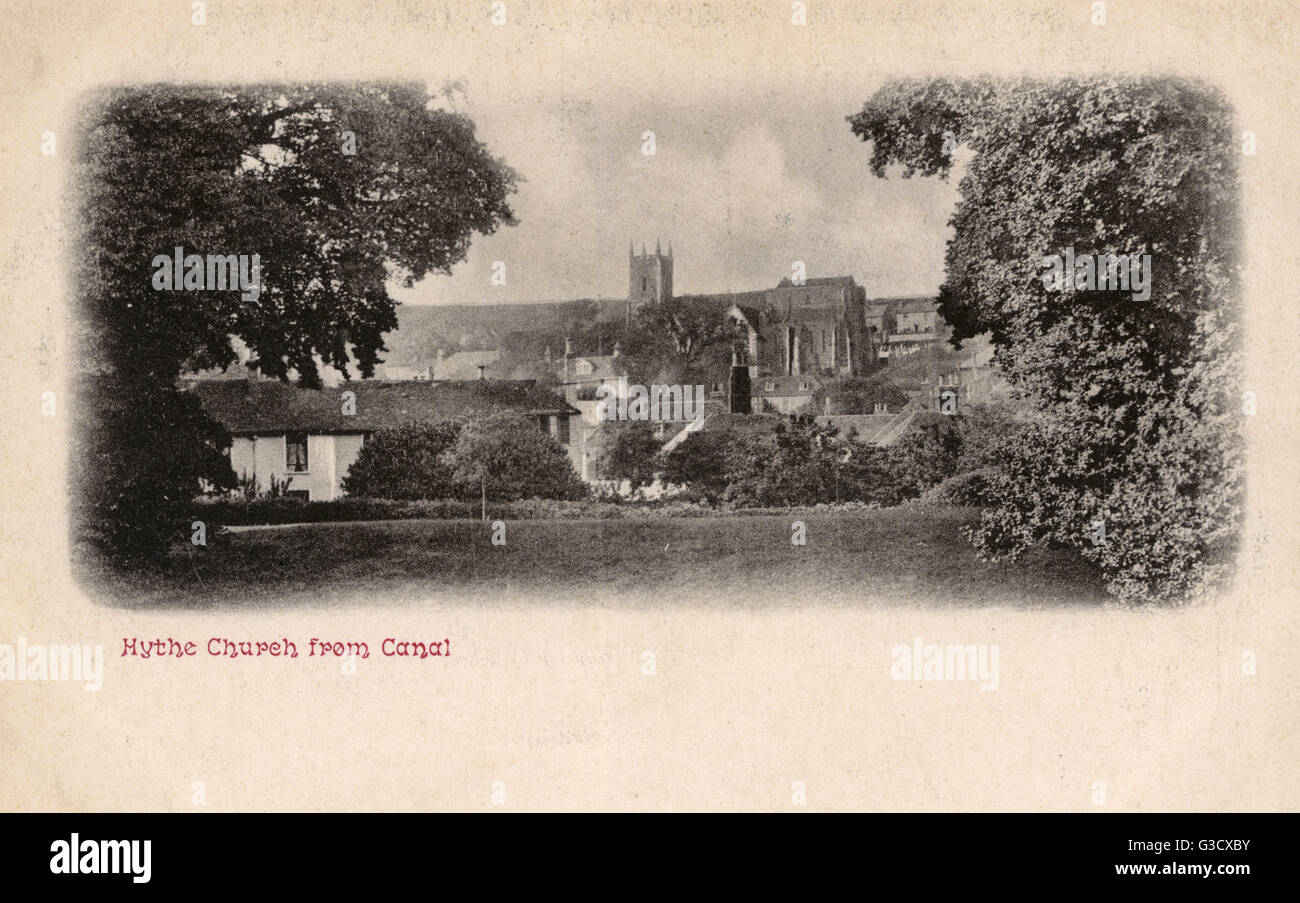 Hythe Church, Kent - view from the canal Stock Photo - Alamy