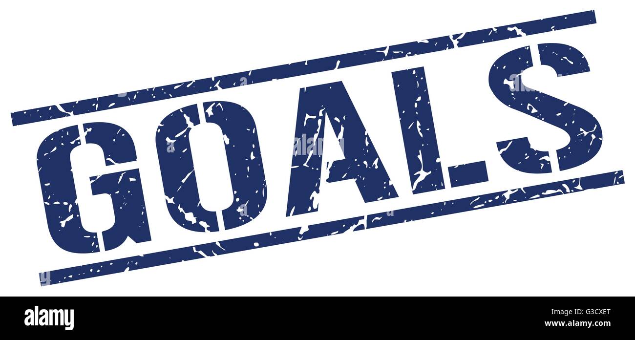 goals blue grunge square vintage rubber stamp Stock Vector Image & Art ...