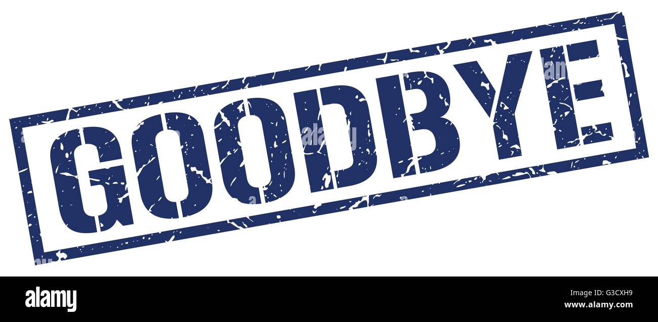 goodbye blue grunge square vintage rubber stamp Stock Vector Image ...