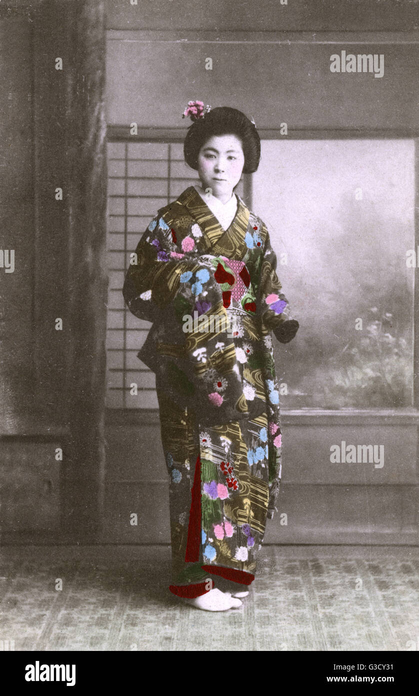 Japan - Studio Photographic Portrait of a Japanese Geisha Stock Photo ...
