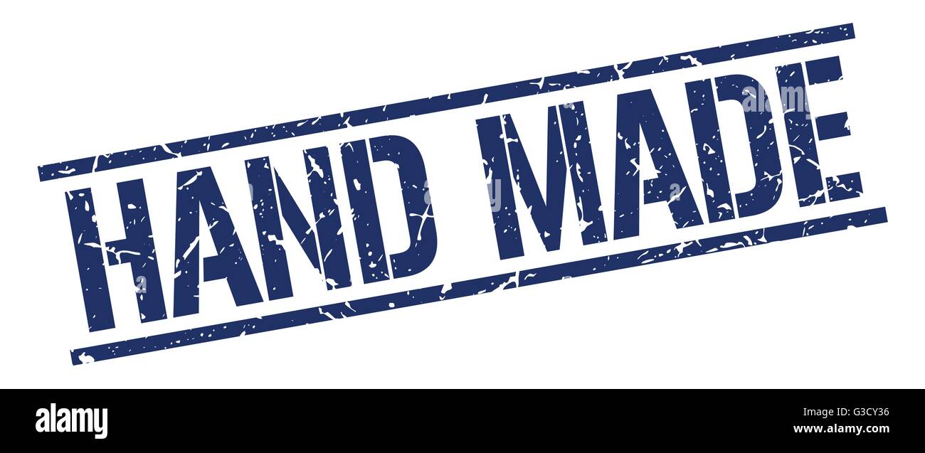 hand made blue grunge square vintage rubber stamp Stock Vector Image & Art - Alamy