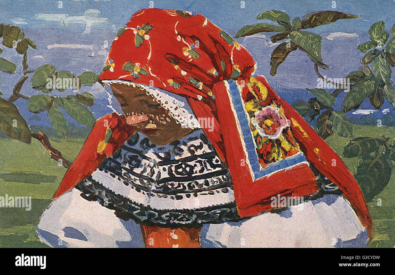 Czech Republic - Rural female type in traditional costume Stock Photo ...