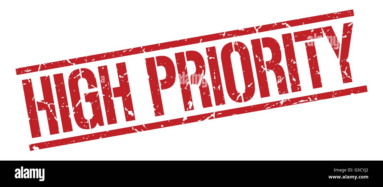 high priority red grunge square vintage rubber stamp Stock Vector Image ...