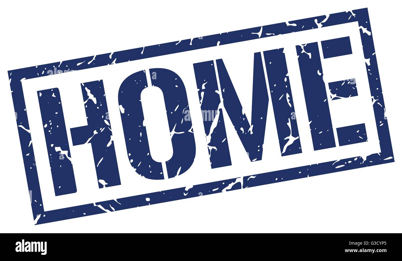 home blue grunge square vintage rubber stamp Stock Vector Image & Art - Alamy