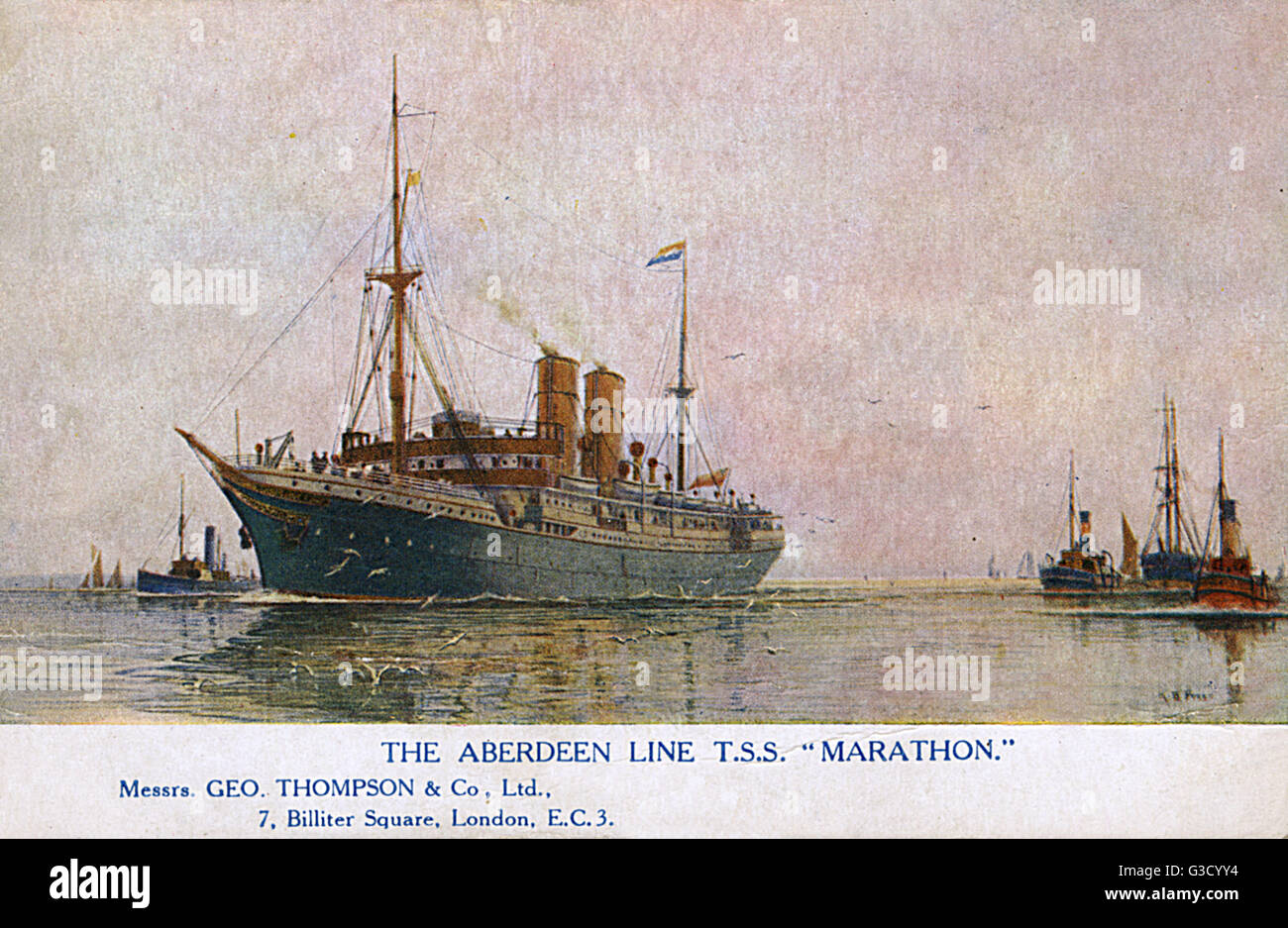 The Aberdeen Line T.S.S. Marathon ocean liner Stock Photo - Alamy