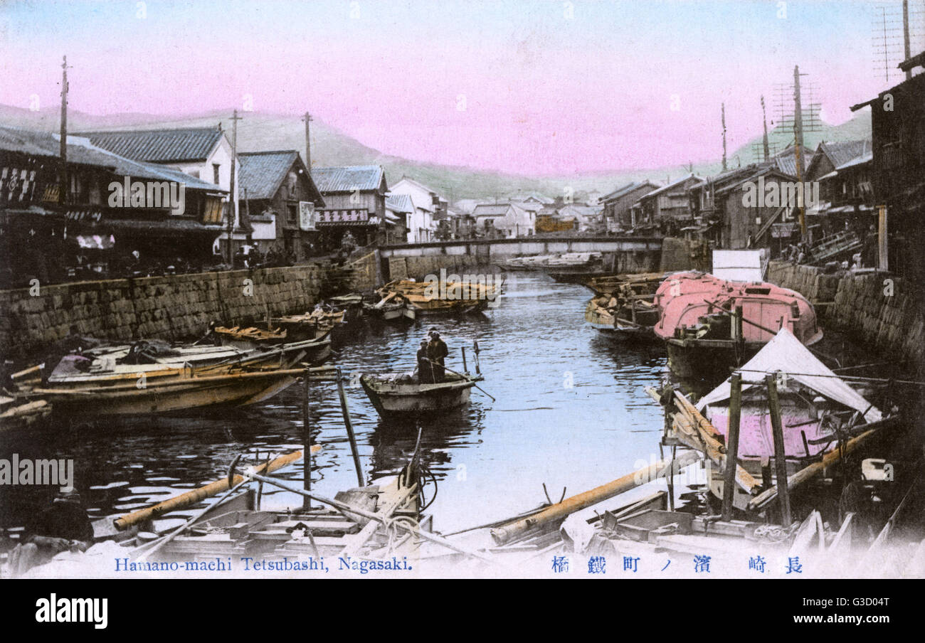 Waterway through Hamano-machi, Nagasaki, Japan Stock Photo - Alamy