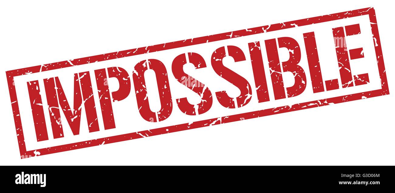 impossible red grunge square vintage rubber stamp Stock Vector Image ...