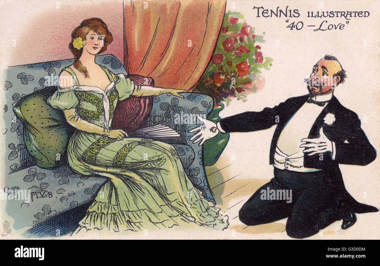 An older gentleman professing his love to a young ladyfriend Stock ...