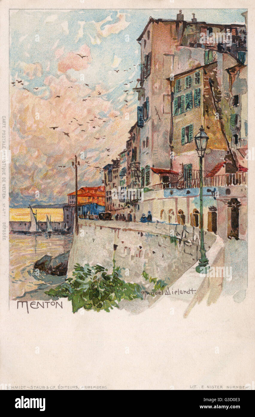 Menton, France - Waterfront Scene Stock Photo - Alamy