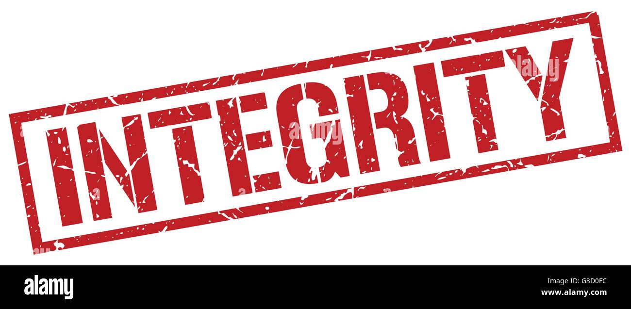 integrity red grunge square vintage rubber stamp Stock Vector Image ...