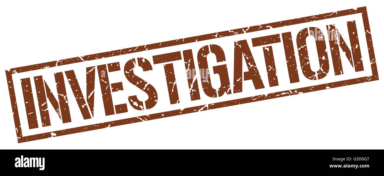 investigation brown grunge square vintage rubber stamp Stock Vector ...