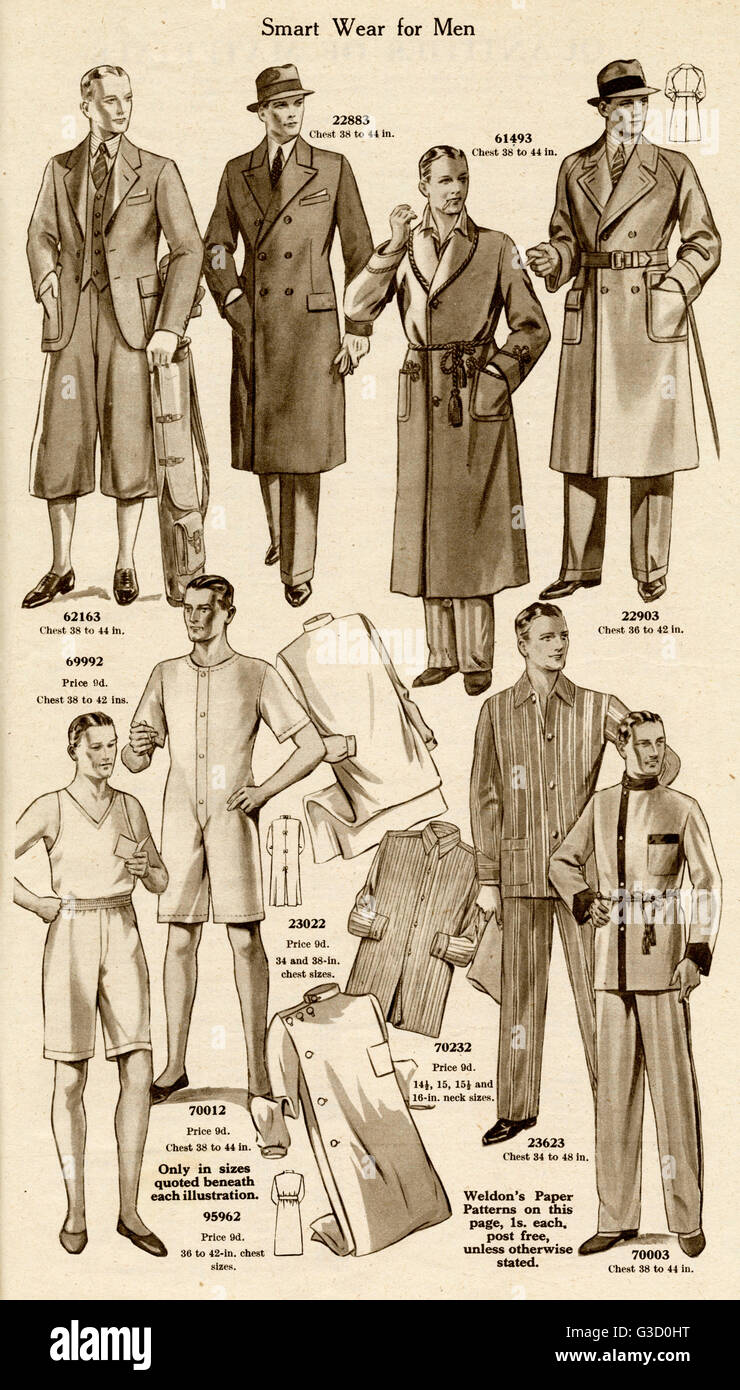 Mens winter clothing 1936 Stock Photo - Alamy