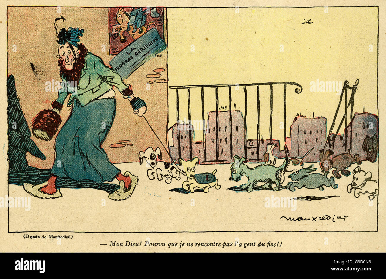Cartoon, New taxes on dogs, WW1 Stock Photo - Alamy