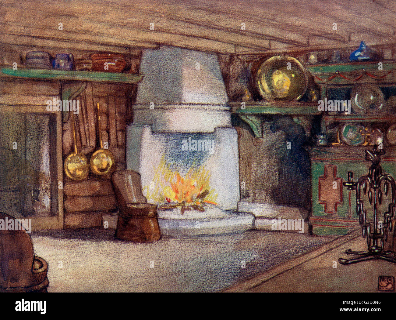 A cottage interior, Telemarken Stock Photo - Alamy