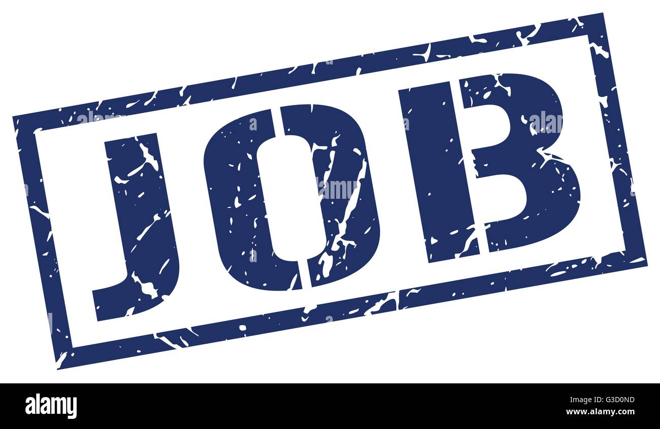 job blue grunge square vintage rubber stamp Stock Vector Image & Art ...