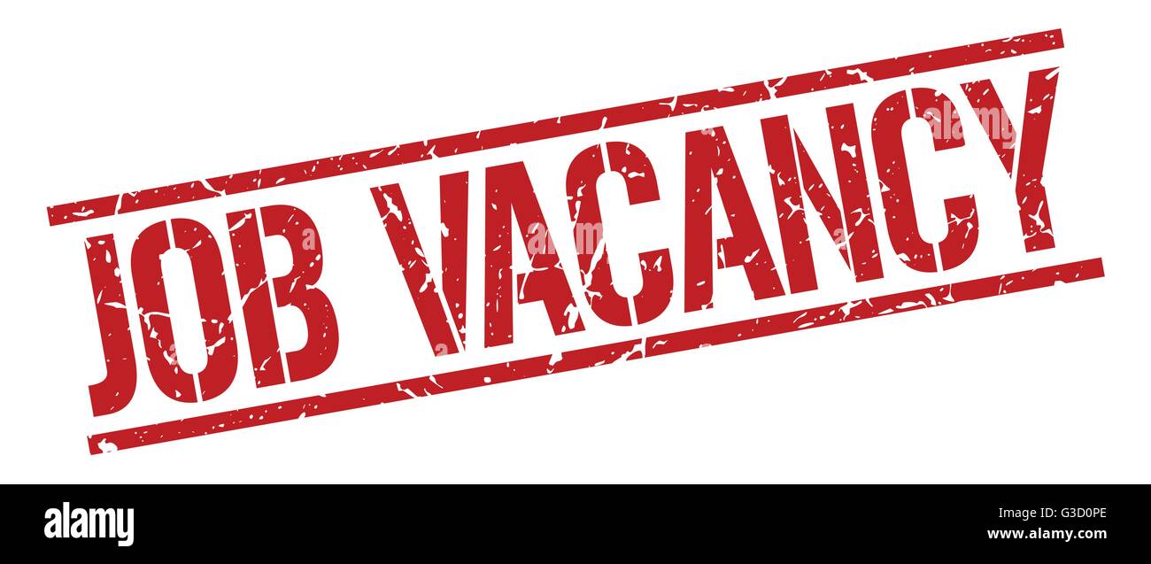 job vacancy red grunge square vintage rubber stamp Stock Vector Image ...