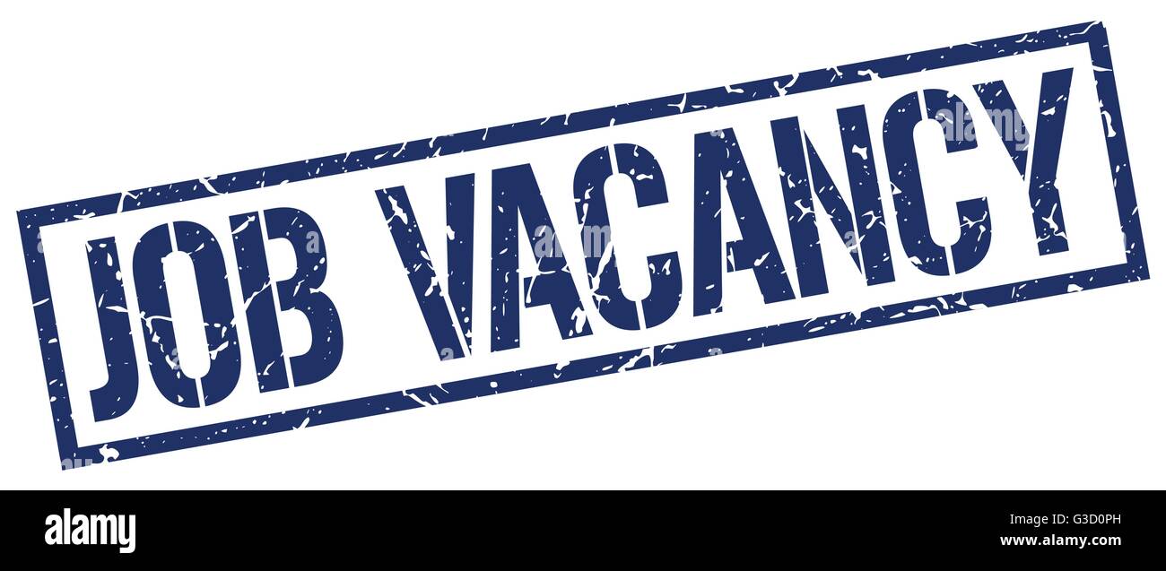 job vacancy blue grunge square vintage rubber stamp Stock Vector Image ...