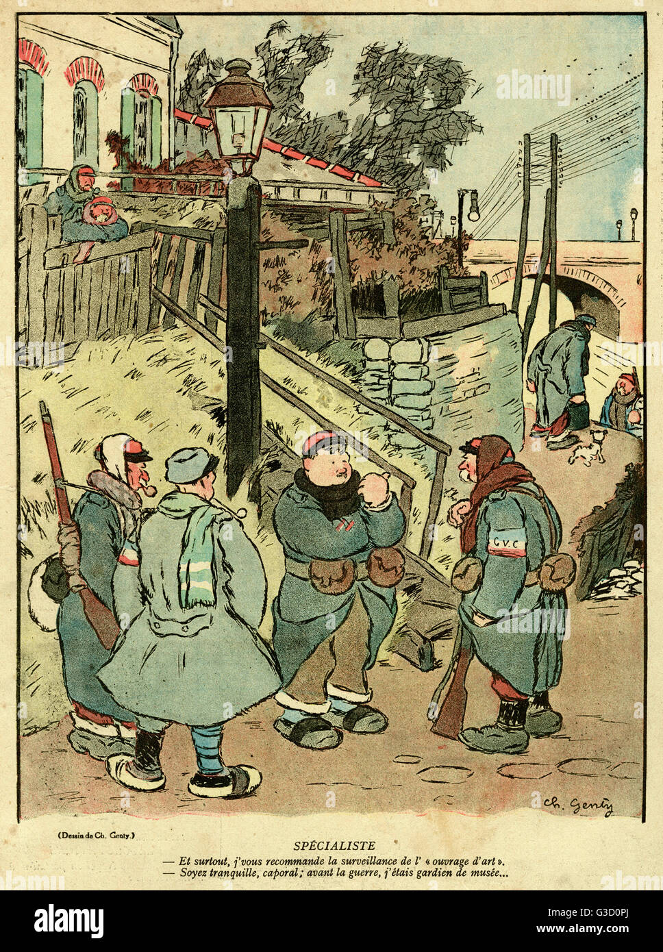 Cartoon, A Specialist, WW1 Stock Photo - Alamy