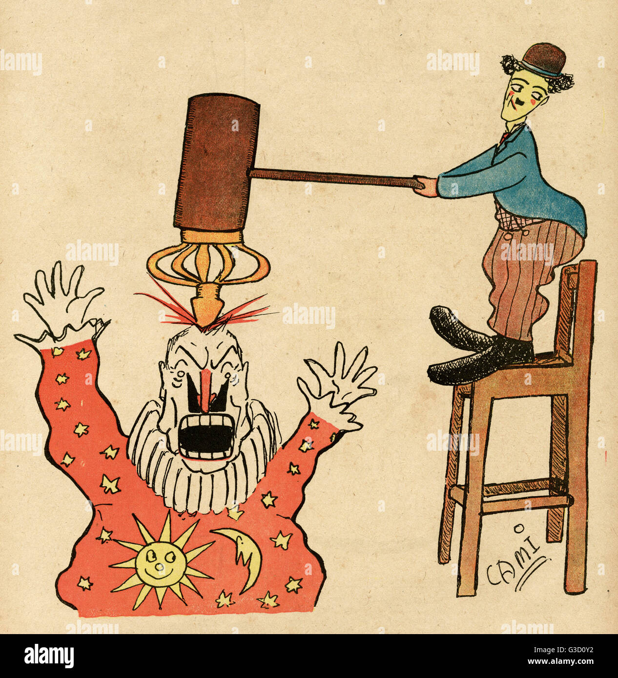 Cartoon, Kaiser Wilhelm and Charlot, WW1 Stock Photo - Alamy
