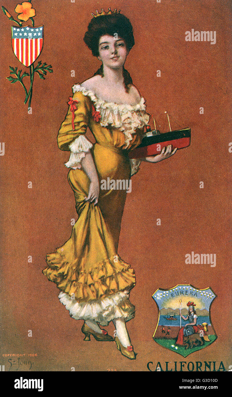 Female figure representing California, USA Stock Photo - Alamy