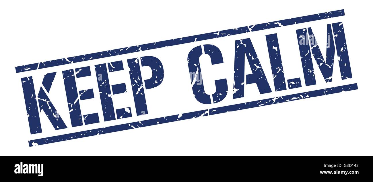 keep calm blue grunge square vintage rubber stamp Stock Vector Image ...