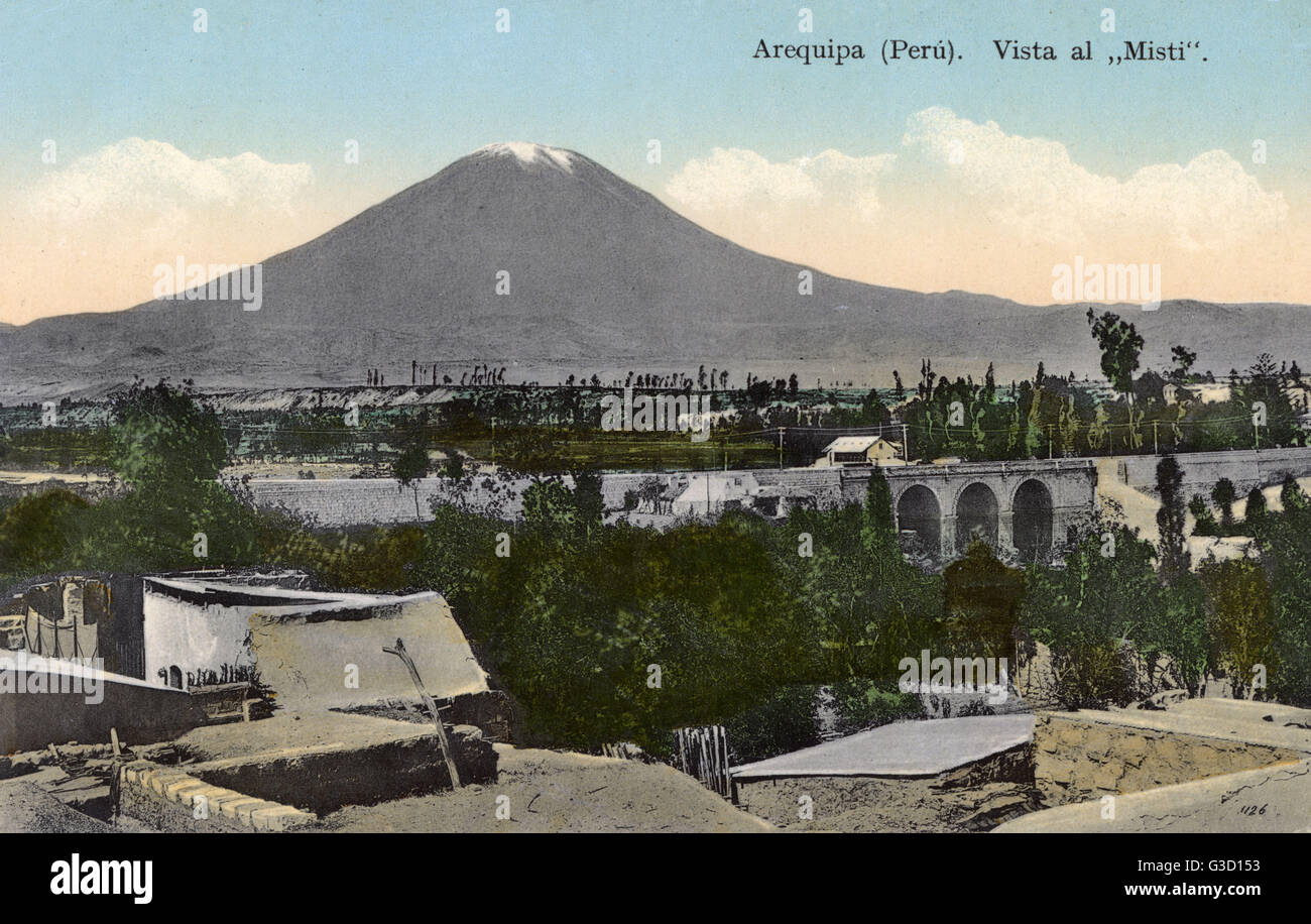 View of the Misti volcano, Arequipa, Peru, South America Stock Photo ...