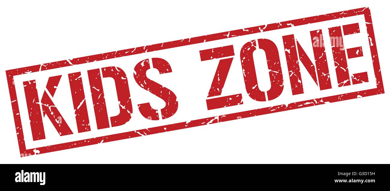 kids zone red grunge square vintage rubber stamp Stock Vector Image ...