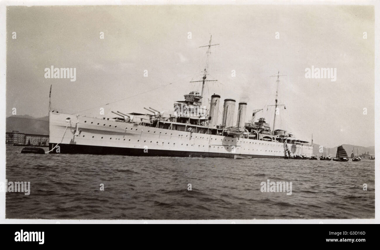 HMS Suffolk, British heavy cruiser, Hong Kong, China Stock Photo - Alamy