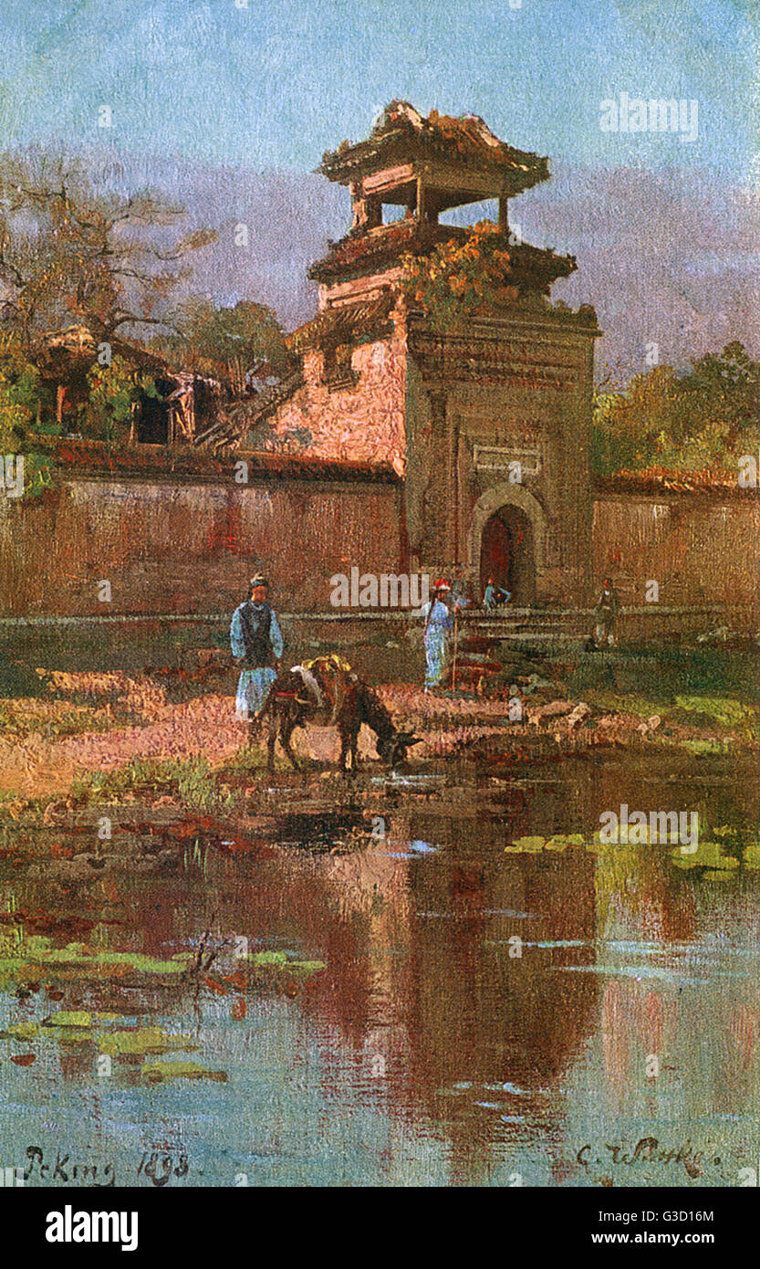 Scene outside a city gate, Beijing (Peking), China Stock Photo - Alamy