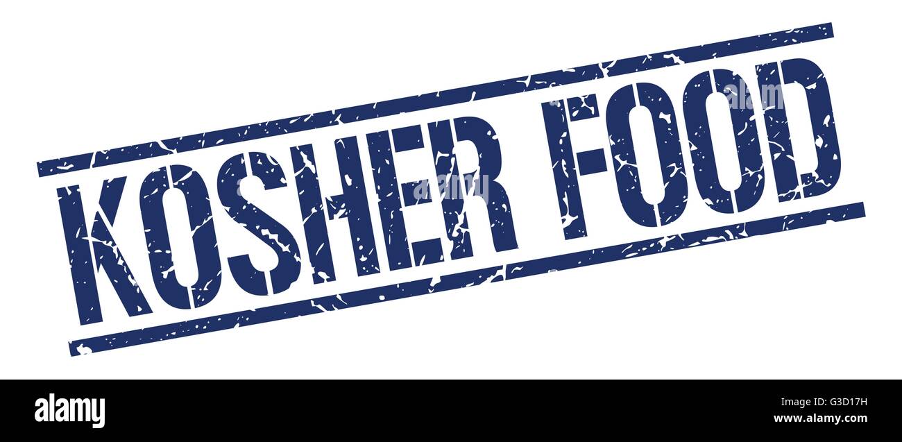 kosher food blue grunge square vintage rubber stamp Stock Vector Image ...
