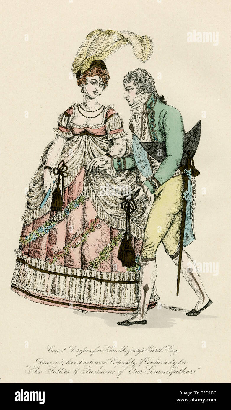 Court dress, January 1807 Stock Photo - Alamy