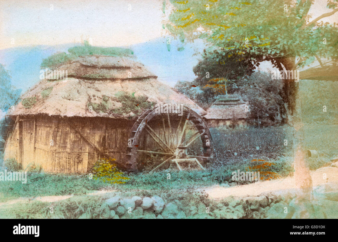 Japan - Small thatched Rural Mill Stock Photo - Alamy