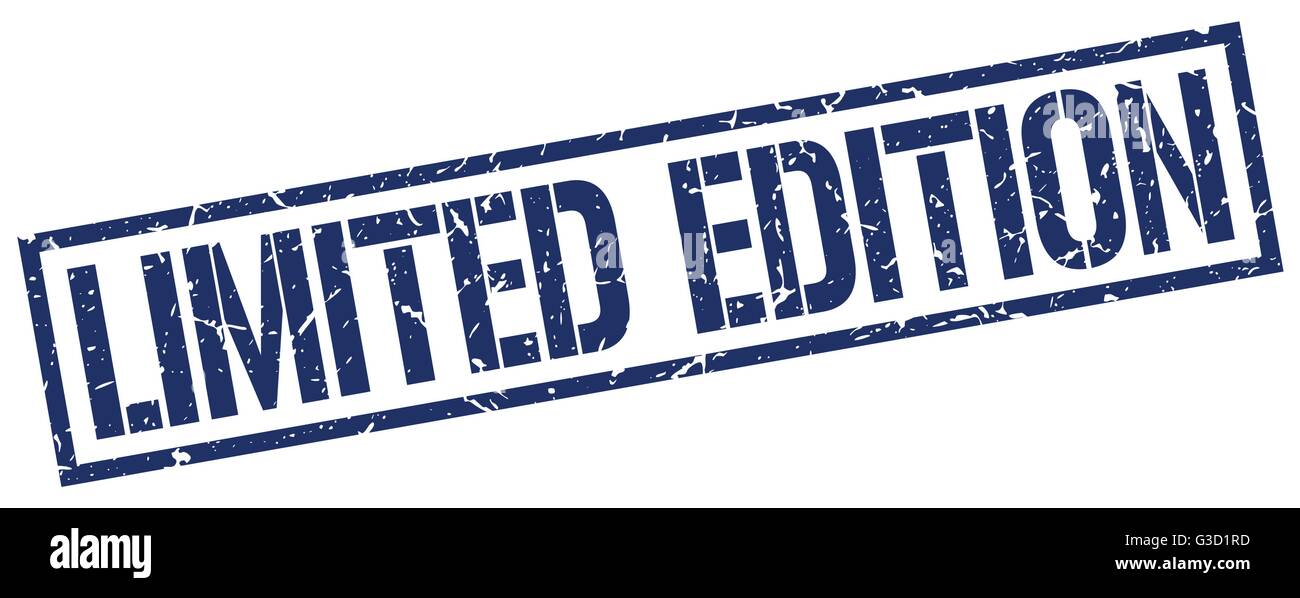 limited edition blue grunge square vintage rubber stamp Stock Vector ...