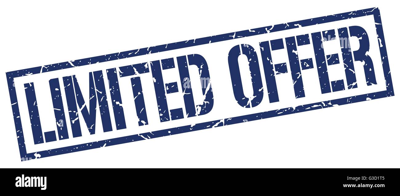 limited offer blue grunge square vintage rubber stamp Stock Vector ...