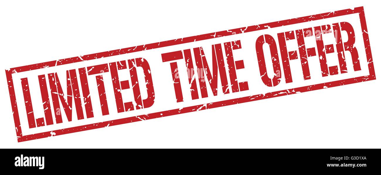 limited time offer red grunge square vintage rubber stamp Stock Vector ...