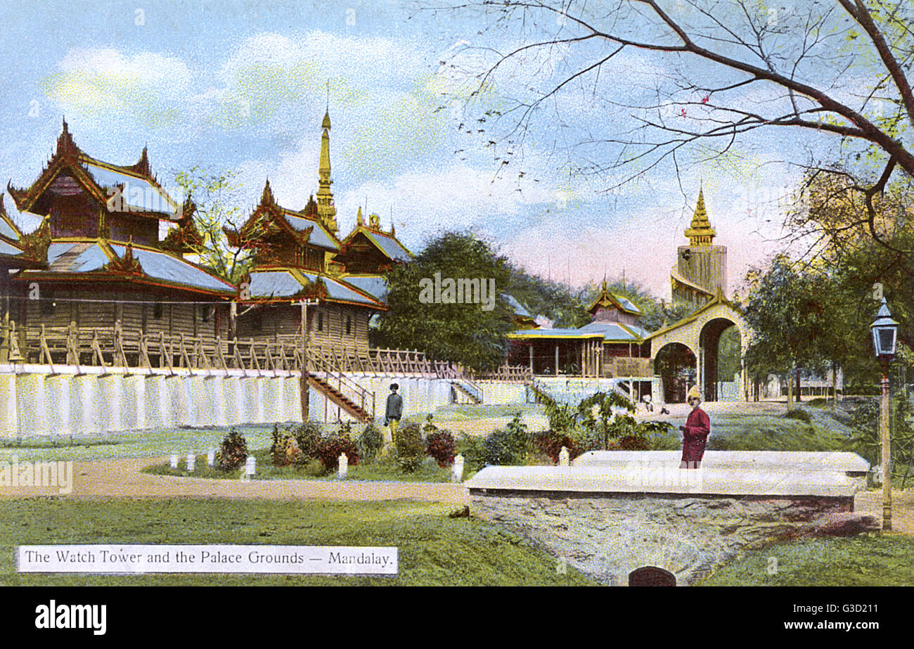 Myanmar - Mandalay - Watch Tower and Palace Grounds Stock Photo - Alamy