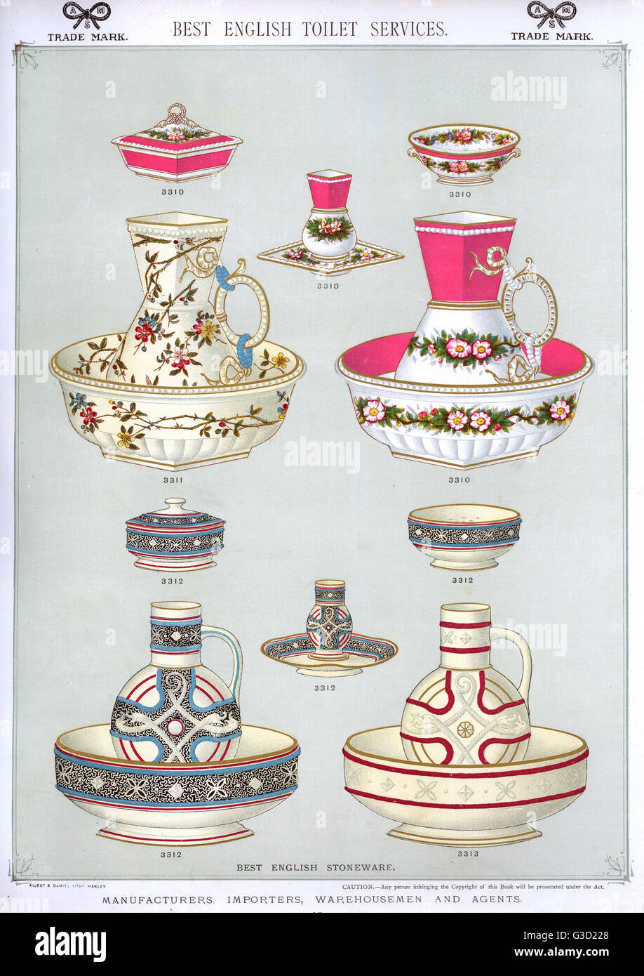 Best English Toilet Services, Plate 47 Stock Photo - Alamy