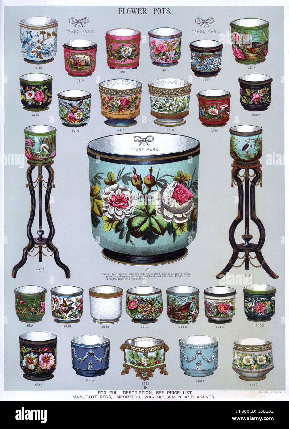 Flower Pots, Plate 64 Stock Photo - Alamy