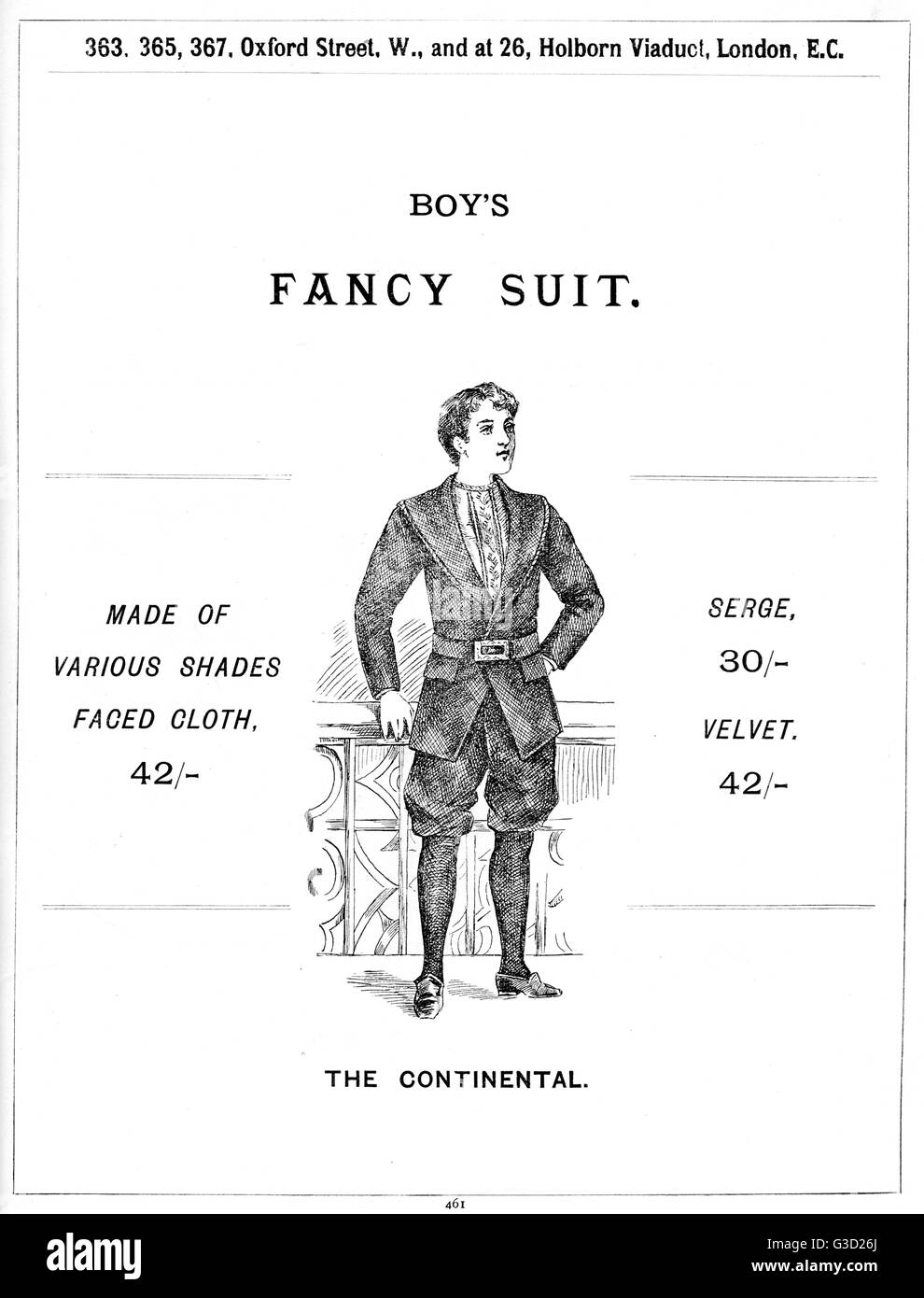 Our Boys Clothing Company, advertisement for clothes Stock Photo - Alamy