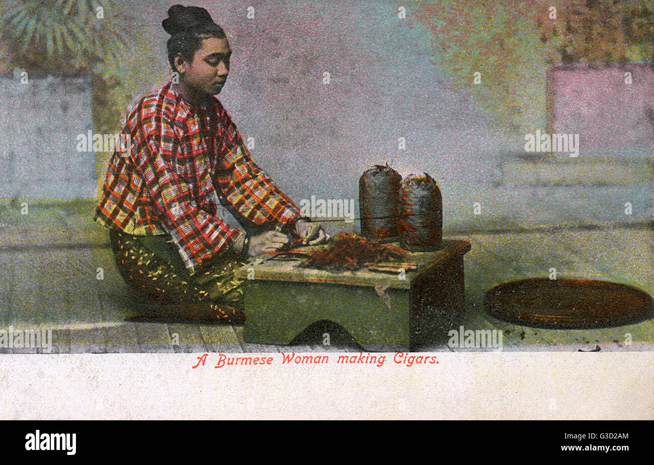 Myanmar - Burmese women rolling leaf tobacco into cigars Stock Photo ...