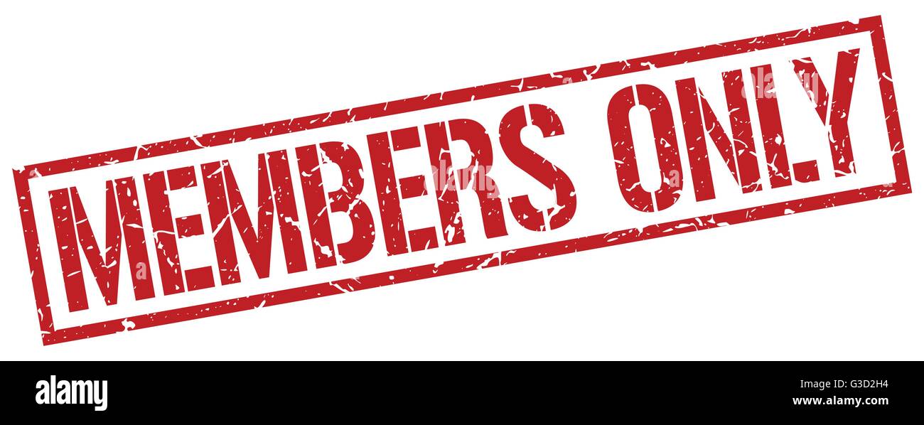 members only red grunge square vintage rubber stamp Stock Vector Image ...