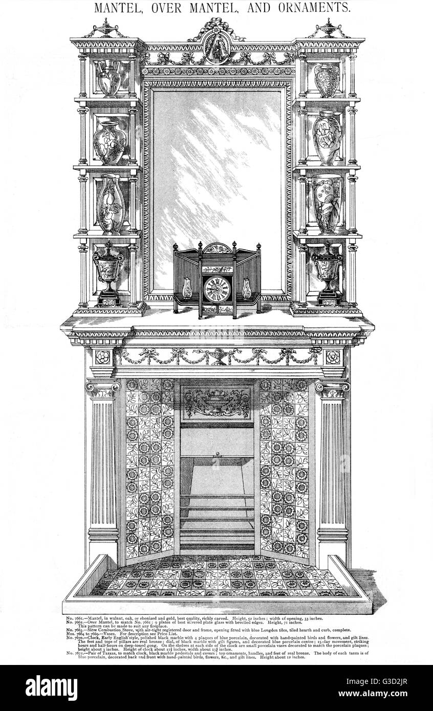 Mirror over fireplace mantel hi-res stock photography and images - Alamy