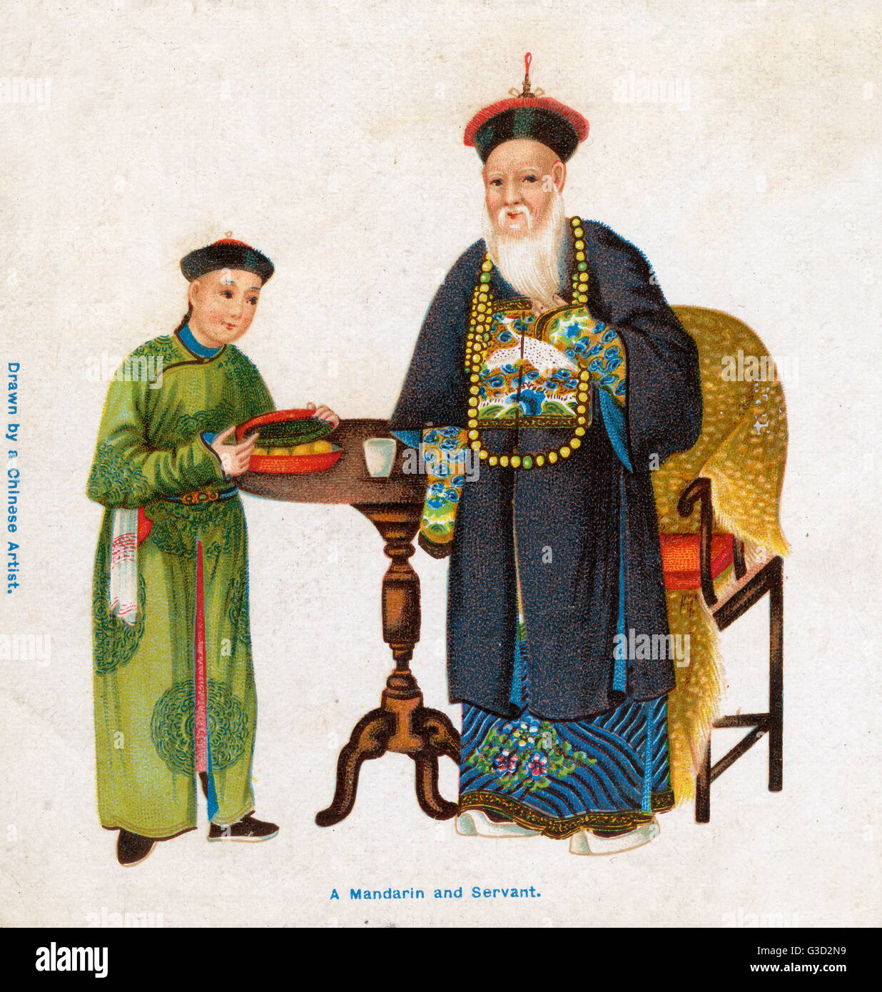 Chinese Mandarin and Servant Stock Photo - Alamy