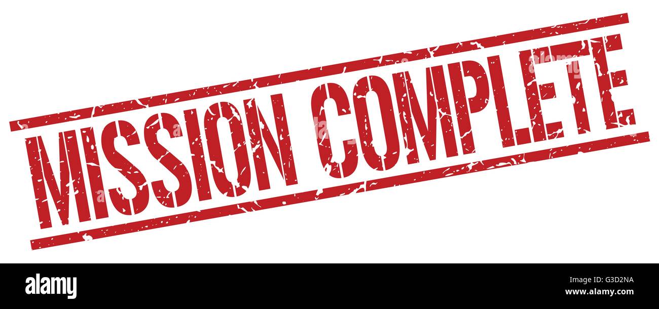 mission complete red grunge square vintage rubber stamp Stock Vector Image & Art - Alamy